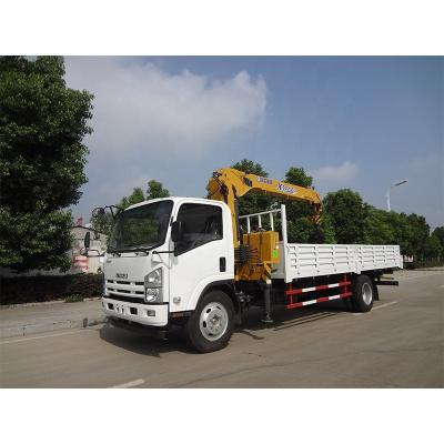 China ISUZU 4x2 7 Ton Mobile Crane Truck Mounted Logistics Transportation Single Row for sale