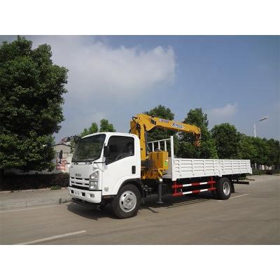 China ISUZU 4x2 8 Tons Truck Mounted Crane Manual Transmission Type Single Cabin for sale