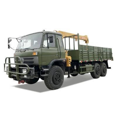 China Dongfeng 6x6 AWD 8 Ton Truck Mounted Crane Left Steering 170hp for sale