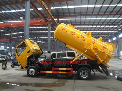 China Custom 4000L Septic Tank Truck Sewage Suction Vehicle 4x2 Drive Type 95hp for sale
