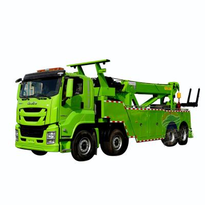 China ISUZU GIGA   40 Tons  Towing Separation Camouflage    Rotating Crane Trailer  Rescue Recovery Tow Trucks for sale