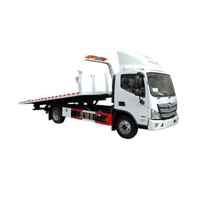 China Foton 120hp Cummins Engine ABS Fast 5 Gear 5.998*2.3*2.05m Flat Bed Loading 7.57 Ton Tow Trucks Wrecker Truck for sale