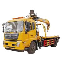 China Factory Customized DFAC DongFeng Recovery Truck Heavy Duty 10Ton Flatbed Platform Tow Wrecker Truck With Mounted Crane for sale