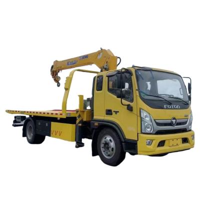 China China Factory Customized Foton Road Rescue Recovery Truck Flatbed Body Tow Wrecker Truck With Mounted Crane Tow Wrecker Truck for sale