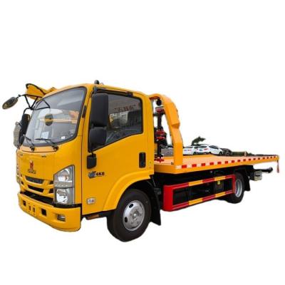 China New Brand 4x2 ISUZU Tow Truck Wrecker Truck 5.3M Flat Bed Truck for sale