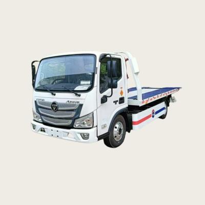China Foton 147hp YUCHAI Engine ABS Fast 8 Gear 9.1*2.25*2.85m Flat Bed Loading 7.57 Ton Tow Trucks Wrecker Truck for sale