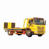 China FAW 4*2 10 Tons Large Plate   One Tow Two Wrecker   Popular Road Rescue Trailer  Rollback for sale