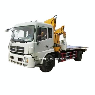 China KINGRUN  4*2  10 Tons Breakdown Truck With 5 Tons  Road Rescue Trailer With 5 Tons Crane  Rollback Mounted Crane for sale