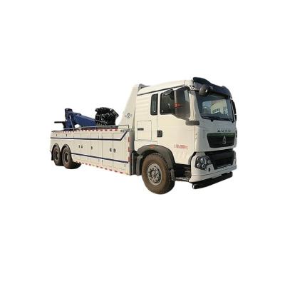 China Howo Double Rear Axle and Eight Wheels,2 Sections Lazy Arms, 3 Section Bracket Arms Wrecker Truck for Pulling and Dragging for sale