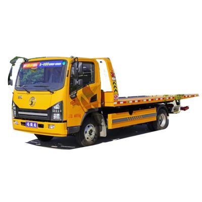 China SHACMAN 4x2 Wrecker Truck 6.5 Tons One Tow Two Vehicle Flatbed Wrecker Road-block Removal Truck for sale