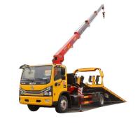 China Customized 4x2 Dongfeng Small Tow Trucks Wrecker Truck 3.2 Tons Flatbed Body Road-block Removal Truck With 3Tons Crane for sale