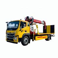 China 4*2 FOTON 10 Ton Flatbed Trailer With 8 Ton Crane    Tow Truck With  Crane for sale
