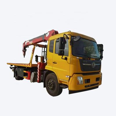 China Dongfeng Kingrun 10 Tons Road Rescue Trailer With 8 Tons Crane   Traffic clear Tow Truck  Mounted Crane for sale