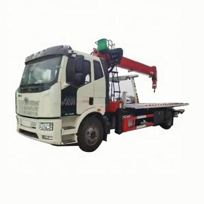 China FAW 10 Tons Wrecker With  8tons Crane    Boom Truck      Crane  Truck for sale