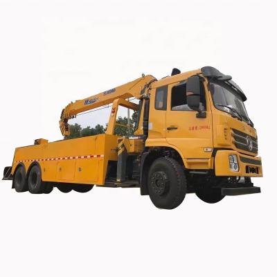 China Dongfeng 20tons Wrecker With   Crane  Road-block Removal Truck Mounted   Crane    Boom  Truck for sale