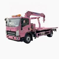 China SINOTRUK HOWO  4 Tons Road Rescue Trailer With 4 Tons Crane   Road Rescue Trailer With Crane  One Tow Two Wrecker Mounted Crane for sale