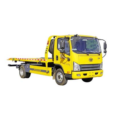 China FAW 5 Ton Flatbed Trailer Wrecker Truck     Breakdown Truck for sale