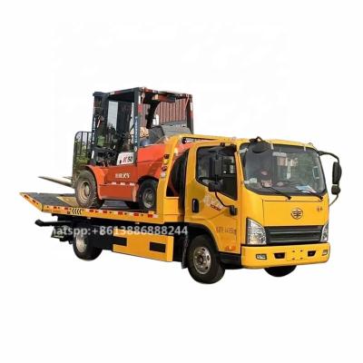 China FAW 5 Ton Flatbed Trailer Wrecker Truck  Eliminate-bonds Truck  Tow Trucks for sale