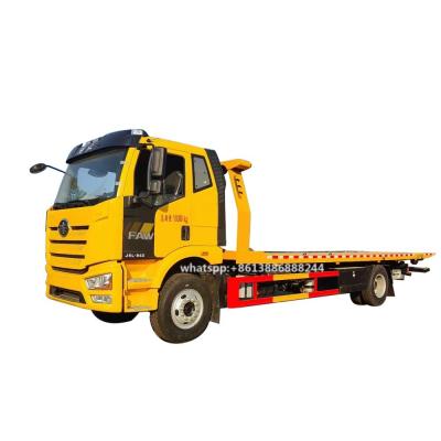 China FAW  8-10 Tons Multifunction Plat Form Wrecker Body Tow Truck   Towing Truck for sale