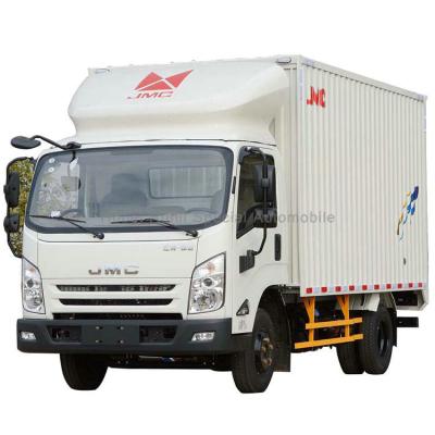 China Small Light JMC Carrying Plus JX1044 Container Truck 3Tons 4Tons 5Tons Closed  Body Cargo Truck For Sales for sale