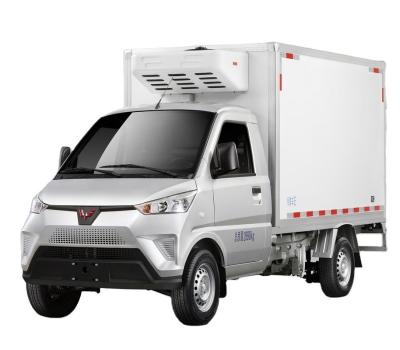 China SGMW Wuling 2.7 Tons  Mini  Van Box Refrigerated  Electric Cargo Truck Freezer Truck for Frozen Meat and Chicken for sale