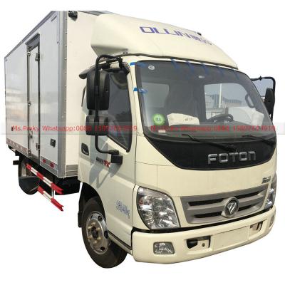 China Mini Foton Refrigerated Box Truck Reefer Van Truck With 103HP Petrol Gasoline Engine for sale