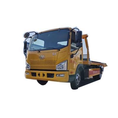China FAW New Brand 4x2 5 Tons Tow Truck Wrecker Truck With 6M Flat Bed for sale