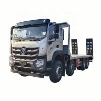 China FOTON 8x4 30 Tons Flat Bed Truck Low Flatbed Transport Vehicle 12 Speed Gearbox for sale
