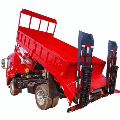 China Dongfeng Flat Bed Truck With Cargo Box , Self Unloading Self Discharge Truck for sale