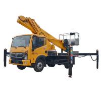 China Hot-sale Suizhou  Dongfeng 4*2 New Diesel 33 m Straight Telescopic Boom Compact Aerial Platform Truck for sale