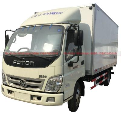 China Foton Refrigerator Truck Mini Freezer Van Truck 103HP Petrol Gasoline Engine for sale