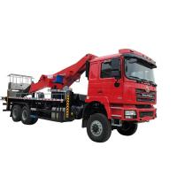 China Shacman Double Row Aerial Work Truck Diesel Fuel Truck Mounted Elevated Work Platform for sale