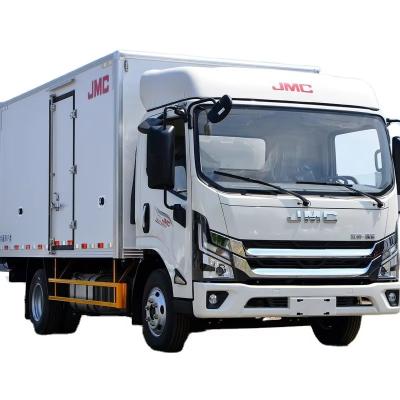 China JMC 152 Horsepower 4x2 Refrigerator Van Truck 4.02 Meters Freezer Truck for sale