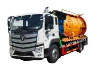 China Foton 4x2 Driver 10000L Sewage Suction Truck with Vacuum Pump for Sucking Waste Water Vacuum Sewer Tanker Suction Truck for sale