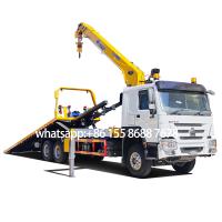 China SINOTRUK 6X4 Flat Bed Truck Mounted 10 Tons XCMG Crane for sale