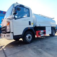 China HOWO 5CBM Manual Fuel Tank Truck 4x2 Hot Sale Stainless Steel Tank Fuel Bowser Vehicle for Oil Customizable Mobile Fuel Vehicle for sale