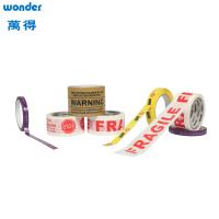 China Custom Printing Red  Acrylic Bopp Tape  0.040mm Crystal Branding for sale
