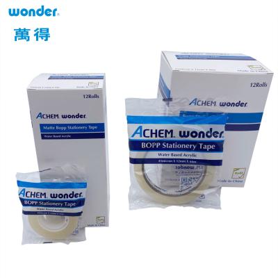 China Gift Wrap BOPP Clear Stationery Tape 15mm width  Score Cut Type For School for sale