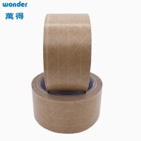 China Line Strengthening Kraft Paper Packing Tape 0.130mm Thickness For Cardboard Boxes for sale