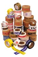 China Custom Printing Red  Acrylic Bopp Tape  0.040mm Crystal Branding for sale