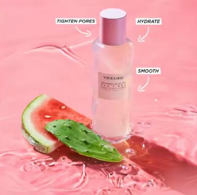 China Watermelon Face Toner OEM Cosmetic Factory Facial Exfoliator Glowing Essence Water for sale