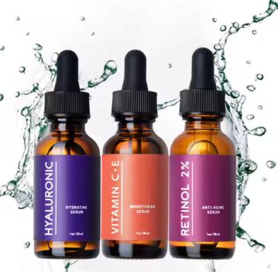 China Private Label Korean High Quality Whitening Organic Natural Brightening Vitamin C E Collagen Face Anti Aging Serum Set for sale