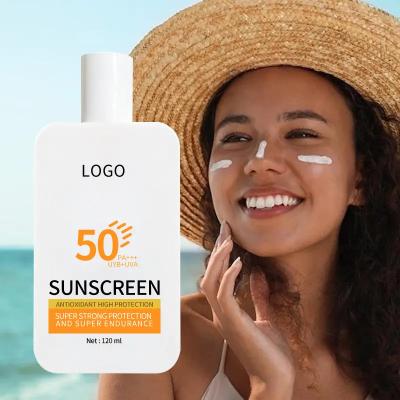 China Women Dry Face Skin OEM Cosmetics Sunscreen SPF 50 Cream Lightweight Sunscreen Gel for sale