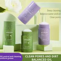 China High Quality Green Tea Deep Cleanse Maskl Cleansing Facial Mask Stick Oil Control Acne Relief 40g Home Use for sale