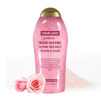 China Soothing Body Scrub With Healing Rose Quartz Gentle Exfoliating Pink Sea Salt Rosewater for sale