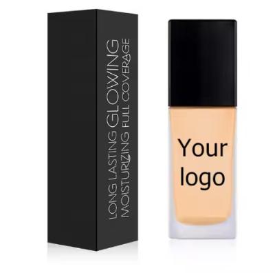 China Custom Makeup Matte Full Coverage Liquid Foundation Glass Bottle Vegan Cushion Foundation Private Label for sale