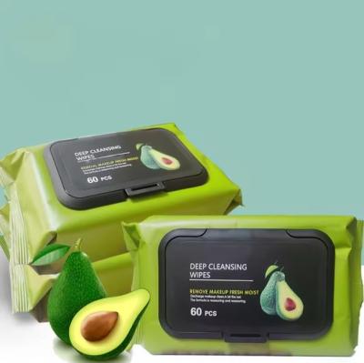 China Avocado Make Up Remover Wipes Organic Facial Cleansing Eye Makeup Wipes for sale