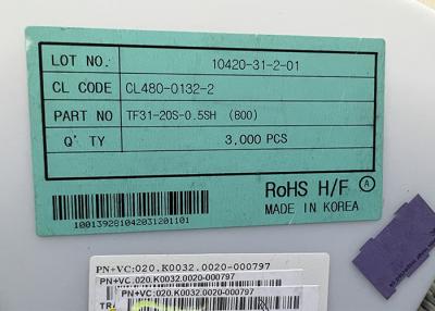 China TF31-20S-0.5SH Integrated Circuit Chip Flat Flexible Connectors 20Position 50V for sale
