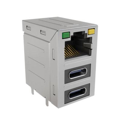 China RJE36188324CH Connectors Modular Jack 8POS RJE36 Series Combo-Stacked Connectors for sale