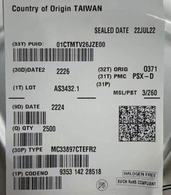 China MC33897CTEFR2 Integrated Circuit Chip 500mV Single-Wire Can Transceiver SOIC-14 for sale